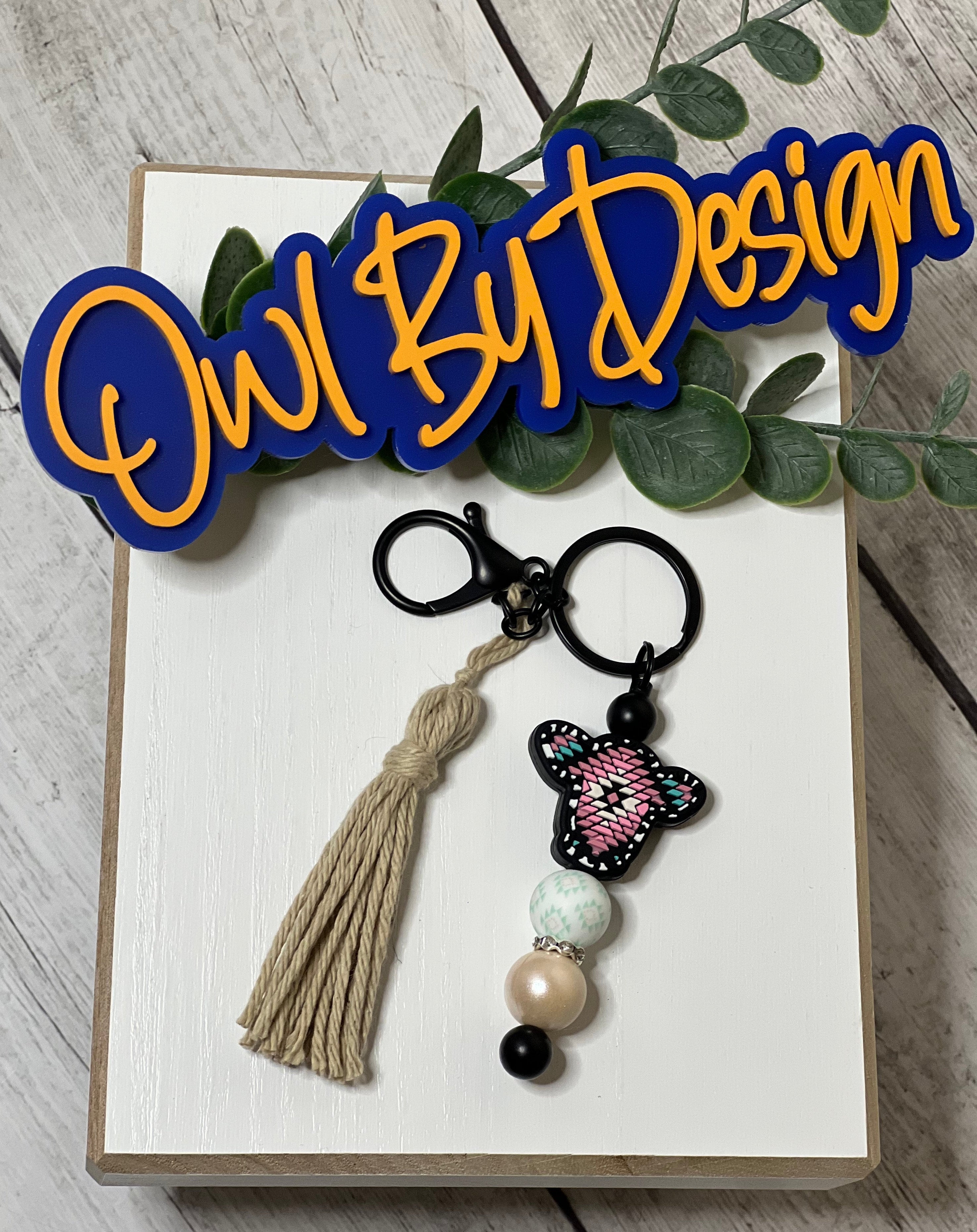 Beaded Keychain, Focal Keychain, Cute Keychain, Keychain, Gifts | Owl ...